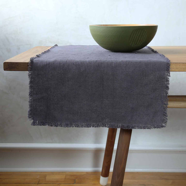 Rustic Linen Table Runners / Grey + sett – One Mercantile / Sett